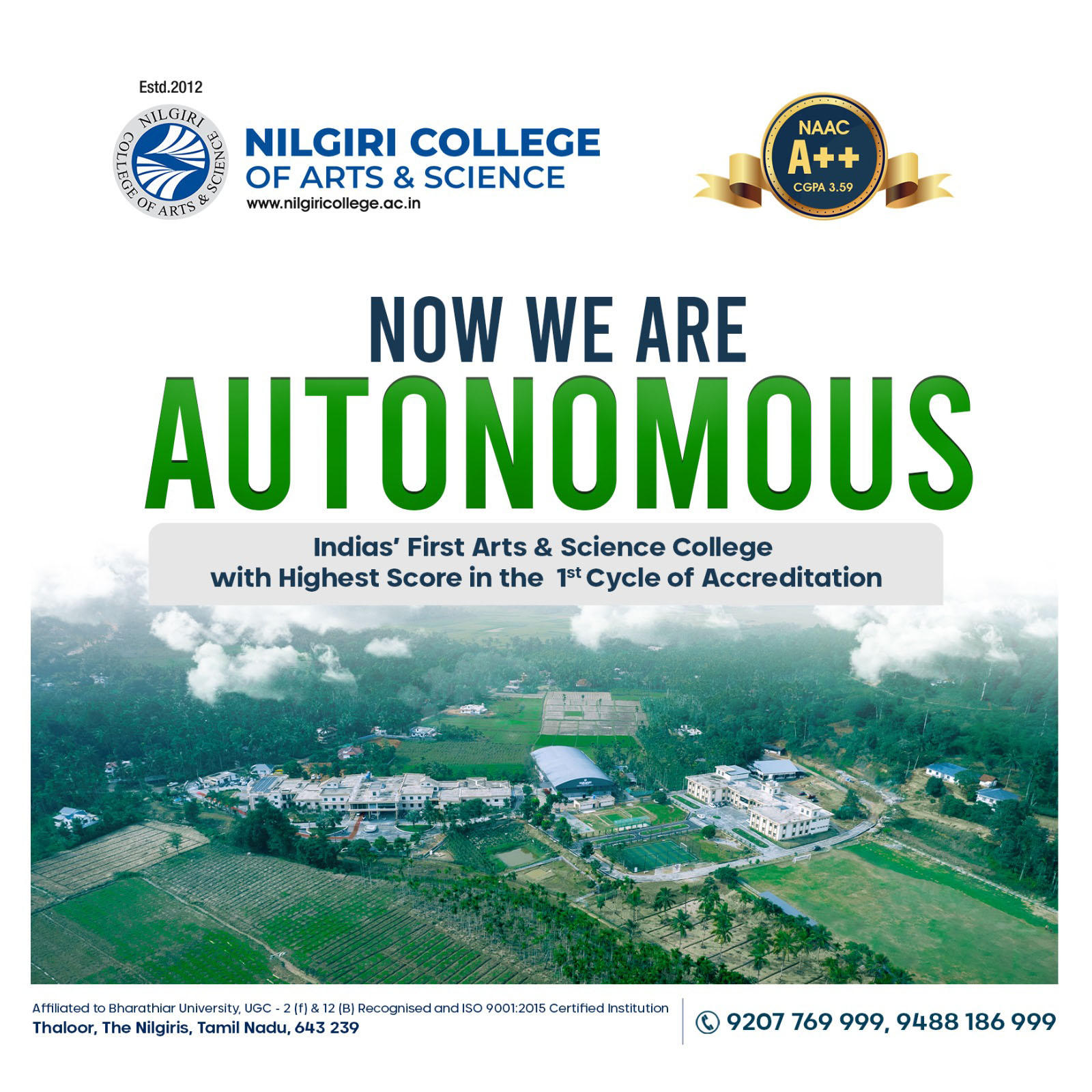 Official Website - Nilgiri College of Arts and Science